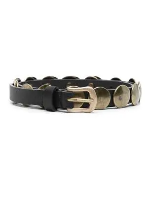 GOLDEN GOOSE Studded Thin Belt - Black