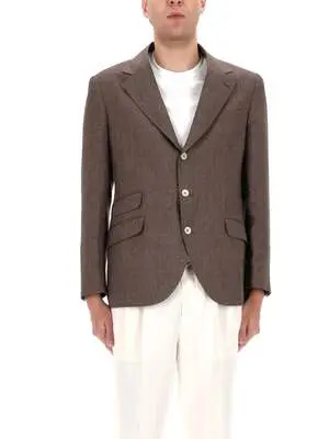 Brunello Cucinelli Single Breasted Linen Jacket