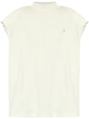 Attico Logo Ribbed Top - White
