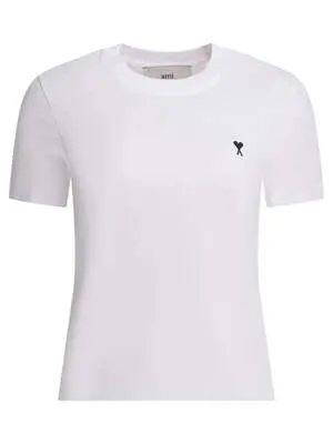 Ami Cotton T-shirt With Embroidered Logo