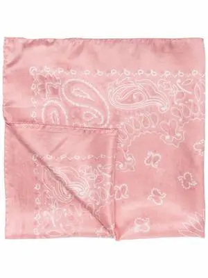 GOLDEN GOOSE Golden Foulard Paisley Print Silk - Antique Rose