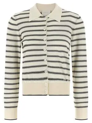 A.p.c. Striped Cotton Cardigan