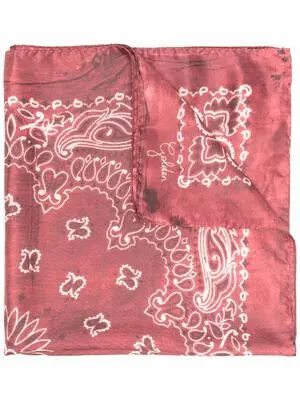 GOLDEN GOOSE Golden Foulard Paisley Print Silk - Spiced Apple