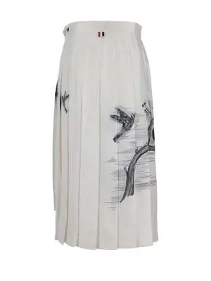 Thom Browne Pleated Midi Skirt