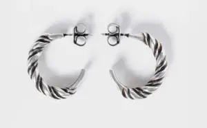 ANN DEMEULEMEESTER Babs Twisted Earrings - Antique Silver