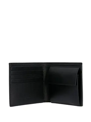 Saint Laurent Paris Logo Print Leather Wallet - Nero