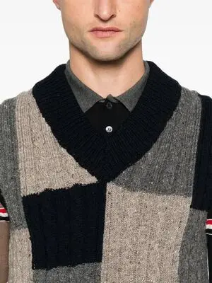 Thom Browne Patchwork Intarsia Vest