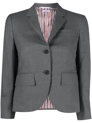 Thom Browne Notched Lapel Single Breasted Blazer - Grey