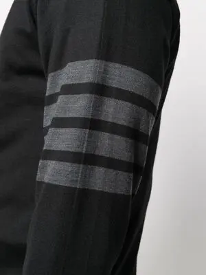 Thom Browne Pullover With Signature Stripe - Black
