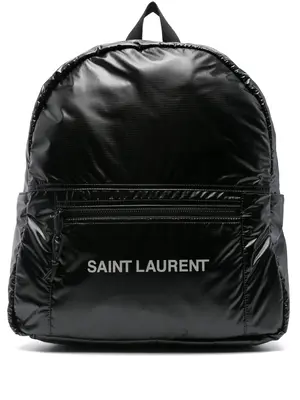 Saint Laurent Nuxx Nylon Backpack - Nero/argento/ne/ne/n