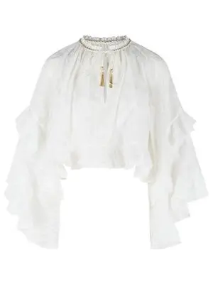 Zimmermann Daylight Cotton Blend Blouse - Ivory