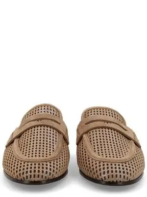Brunello Cucinelli Sparkling Net Mule - Buff