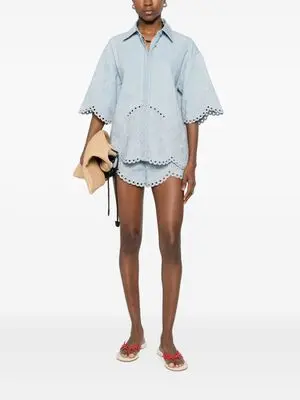 Zimmermann Daylight Denim Shorts - Clear Blue