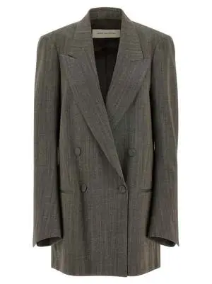 Dries Van Noten Double-breasted Striped Wool Blazer