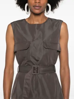 PAROSH Sleeveless Belted Top