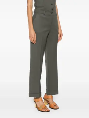 PAROSH Tailored Virgin Wool-blend Trousers