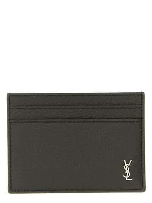 Saint Laurent Tiny Cassandre' Card Holder - Brown