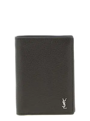 Saint Laurent Tiny Cassandre' Card Holder - Brown
