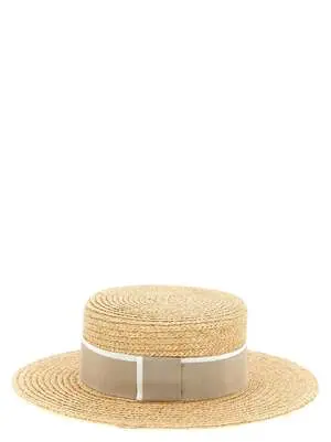MAISON MICHEL Kiki Straw Boater Hat