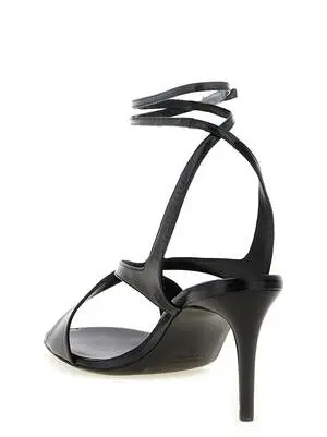 Khaite Liria Enamelled Leather Sandals