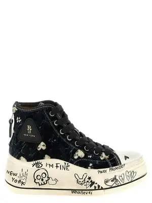 R13 Kurt High-top Sneakers - White/black