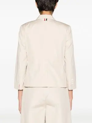 Thom Browne Single-breasted Blazer With Rounded Collar - Khaki