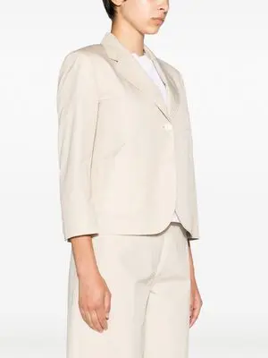 Thom Browne Single-breasted Blazer With Rounded Collar - Khaki