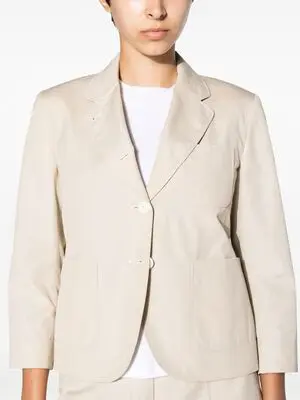 Thom Browne Single-breasted Blazer With Rounded Collar - Khaki