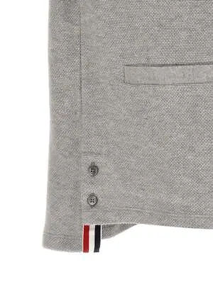 Thom Browne 4-bar Honeycomb Knit Cardigan - Gray