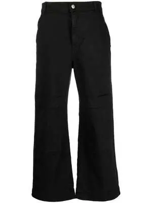 PAROSH Low Rise Wide Leg Jeans - Nero
