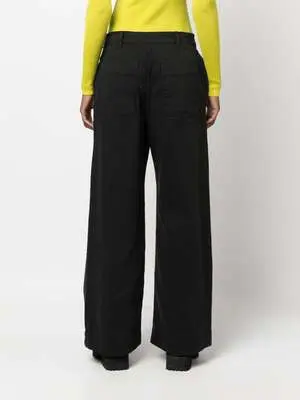 PAROSH Low Rise Wide Leg Jeans - Nero