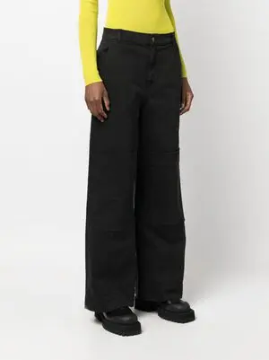PAROSH Low Rise Wide Leg Jeans - Nero