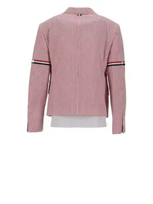 Thom Browne High Break Sportcoat With Armbands - Red