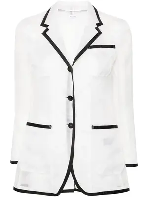 Thom Browne Semi-sheer Organza Blazer - White
