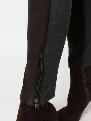 PAROSH Slim Fit Suede Trousers