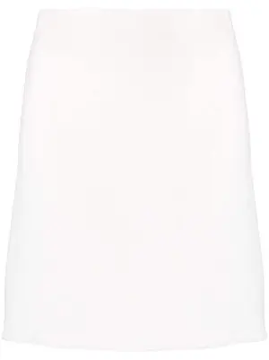 PAROSH Above Knee Wool Skirt - White