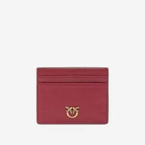 Pinko Leather Card Holder With Logo - Red