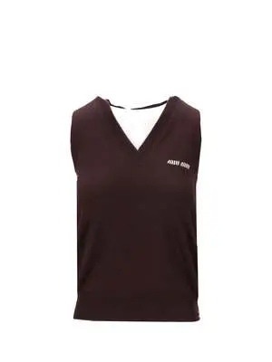 Miu Miu Maglieria Wool Vest - Cacao