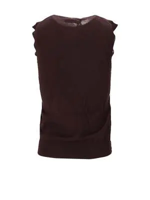 Miu Miu Maglieria Wool Vest - Cacao