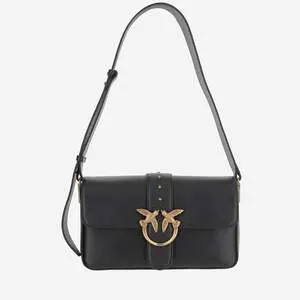 Pinko Leather Shoulder Bag With Logo