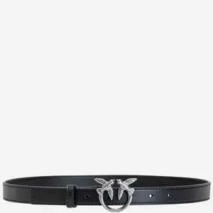 Pinko Love Berry Leather Belt - Black