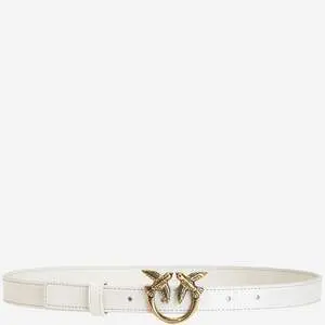 Pinko Love Berry Leather Belt - White