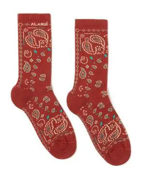 Alanui Bandana Socks - Red Multi