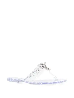 Casadei Embellished Thong Sandals - Silver