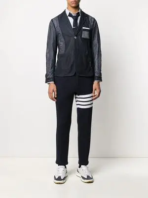 Thom Browne Classic Fit Shirt W/ Bar In Oxford Satin Weave - Light Blue