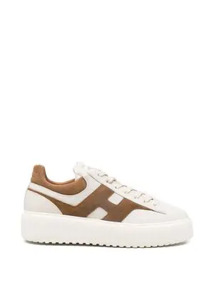 Hogan H Stripes Leather Sneakers - Beige