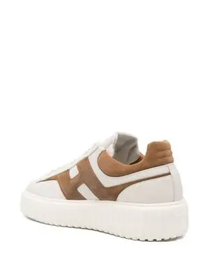 Hogan H Stripes Leather Sneakers - Beige
