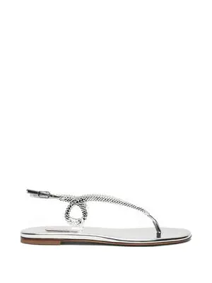 Casadei Josephine Flat Sandal - Silver