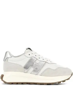 Hogan H641 Leather Sneakers - Silver