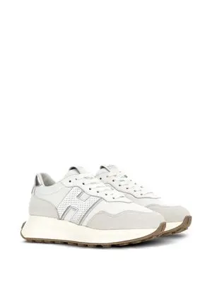 Hogan H641 Leather Sneakers - Silver
